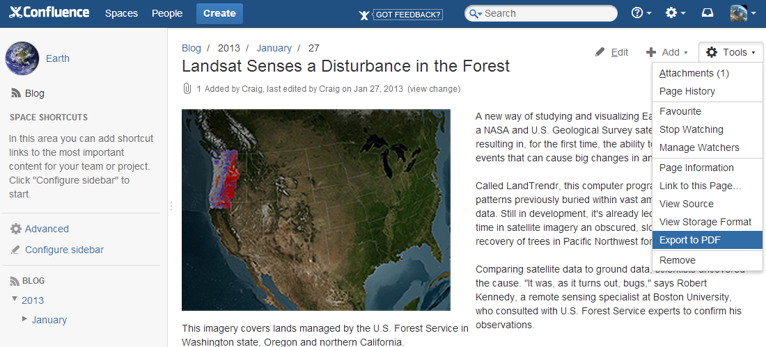 Confluence 5 Tips: How to export blogs to PDF in Atlassian Confluence ...