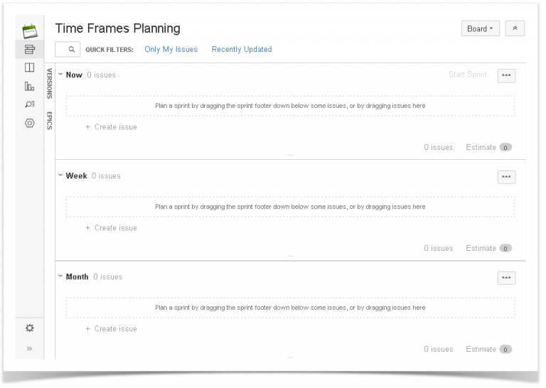 JIRA Agile: Planning with Time Frames (Now, Week, Month) - Stiltsoft