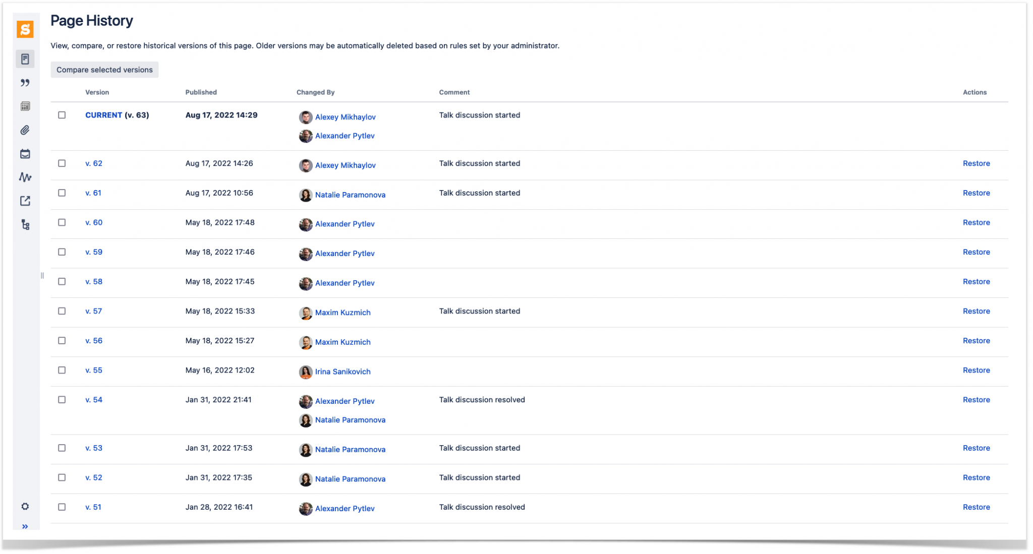 Handy Reminders, Page Diffs and Timestamps in Confluence