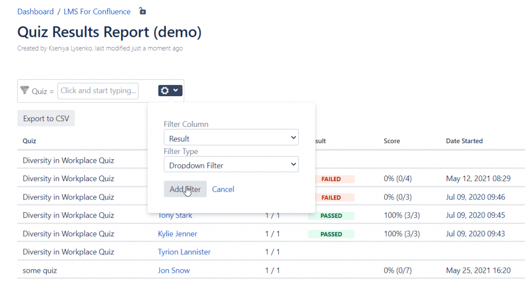 Extend izi - LMS for Confluence with Table Filter and Charts Add-on ...