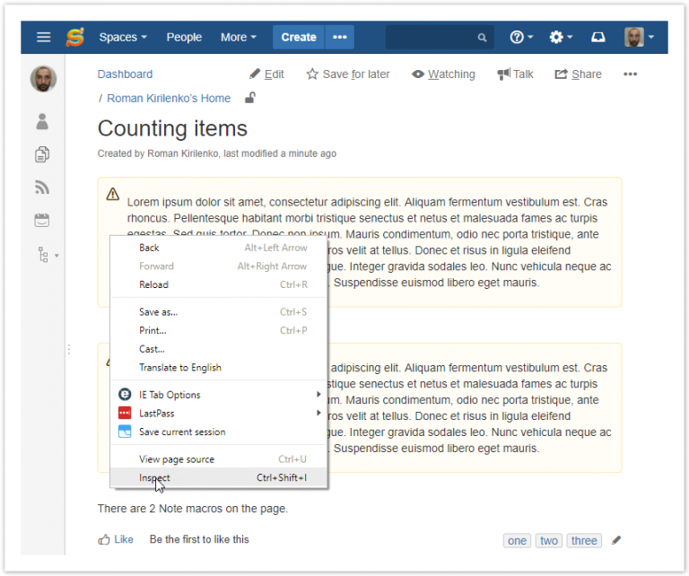 Counting Statuses, Dates, Tasks or other items in Confluence