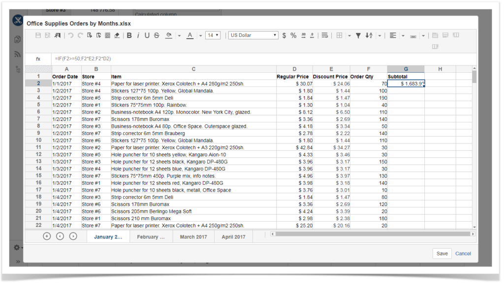 Table Filter and Charts with dynamic spreadsheets in Confluence - Stiltsoft