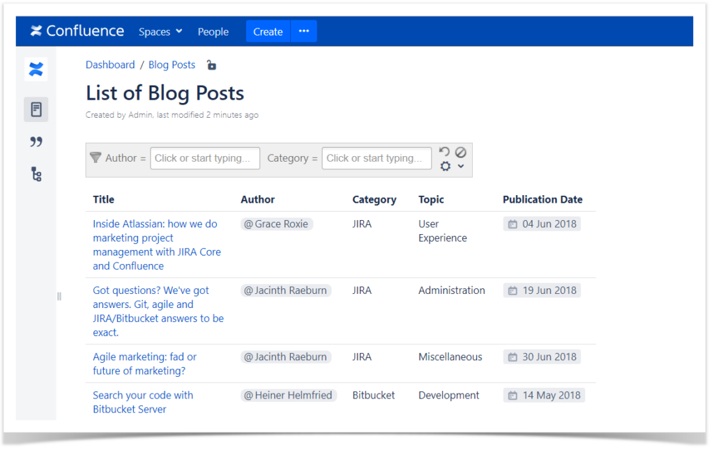 One-Click Table Filtration in Confluence - Stiltsoft