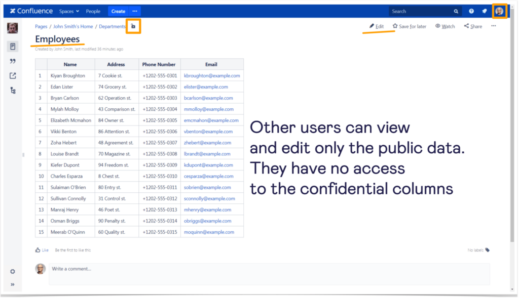 How to Restrict Table Columns for Viewing and Editing in Confluence ...