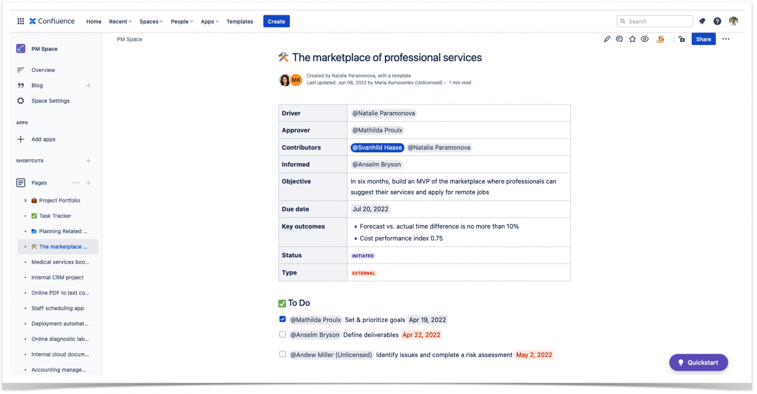 Confluence Project Management With Native Features - Stiltsoft