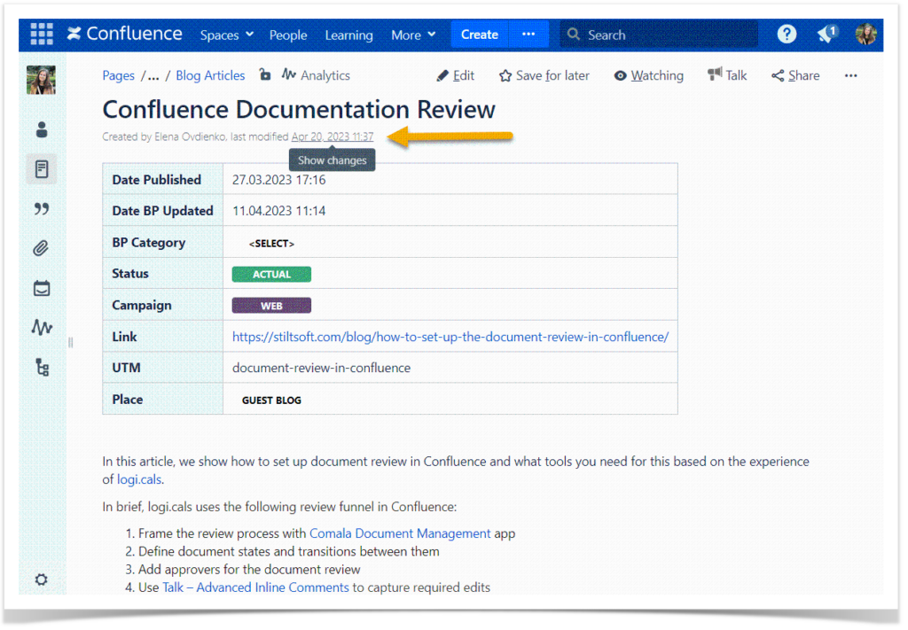 4 Ways To Review Pages In Confluence Stiltsoft