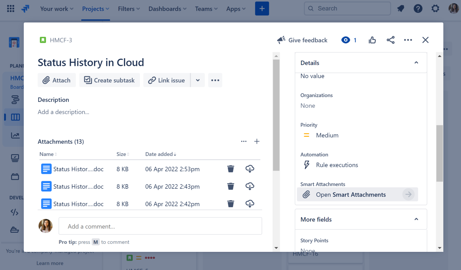 Search, Filter, and Delete Attachments in Jira Software