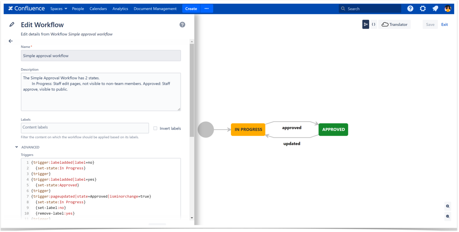 Confluence Approval Workflow with Label Automation