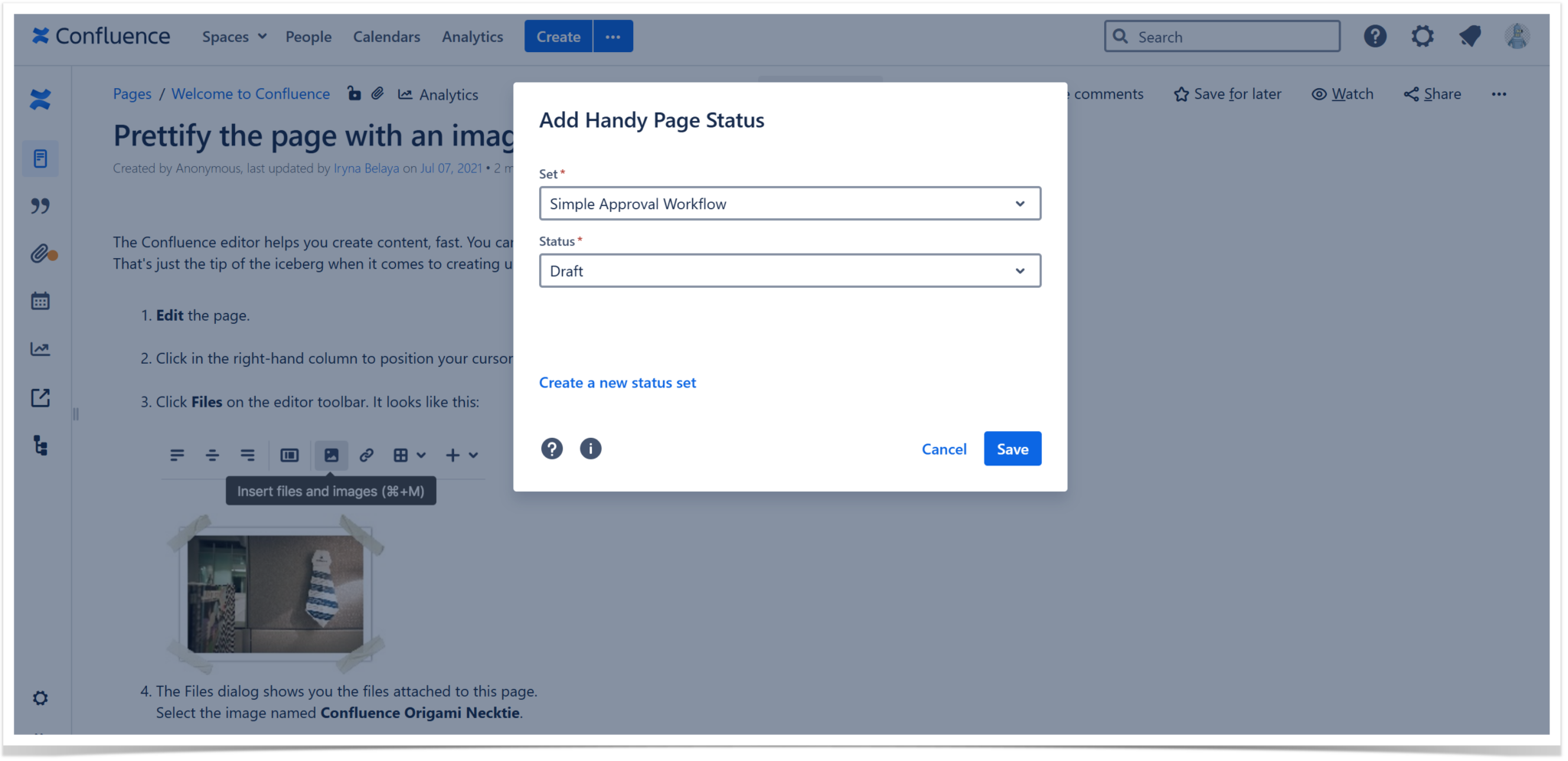 Add Page Status to Confluence Data Center - Stiltsoft