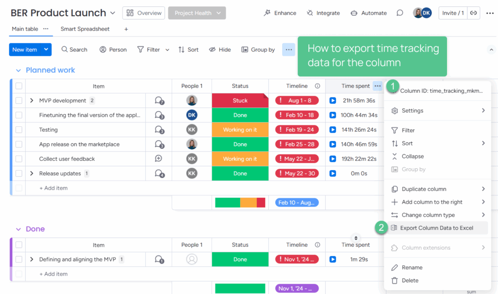 How to Set up and Automate Time Tracking Report in monday.com
